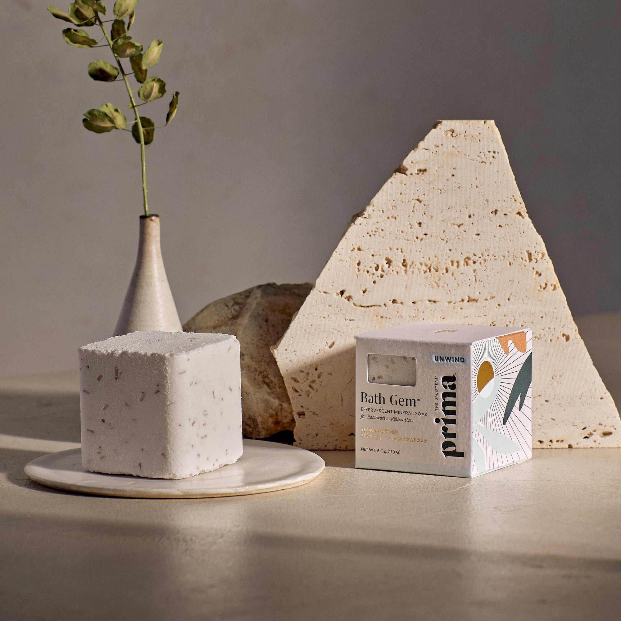 Prima Unwind Bath Gem™ | Moisturizing Bath Soak with Epsom Salt & Magnesium